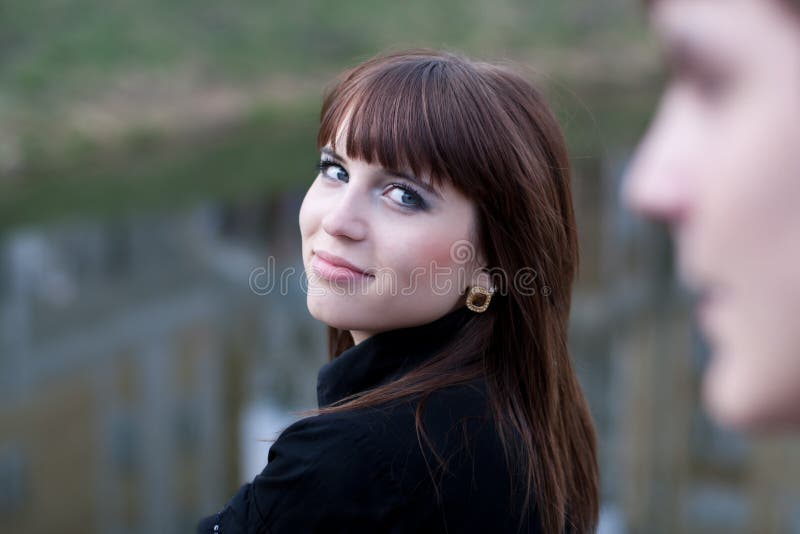 Woman looking back stock photo. Image of dating, honeymoon - 16585130