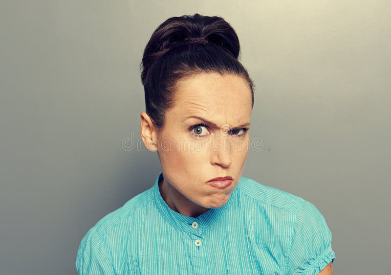 Woman Looking with with Disapproval Stock Photo - Image of pensive ...