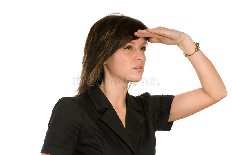 Woman Looking into Distance Stock Photo - Image of caucasian, looking ...