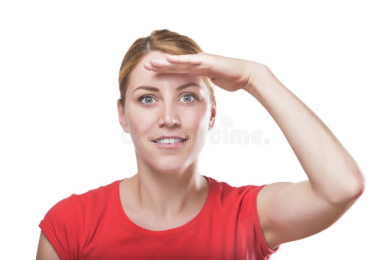 Woman Looking into the Distance Stock Photo - Image of alone, person ...