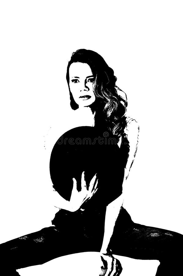 Woman Looking Forward Isolated on White Background Vector Image Stock ...