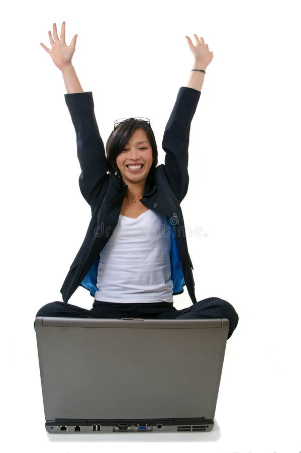 Woman looking happy stock image. Image of asian, business - 7195247