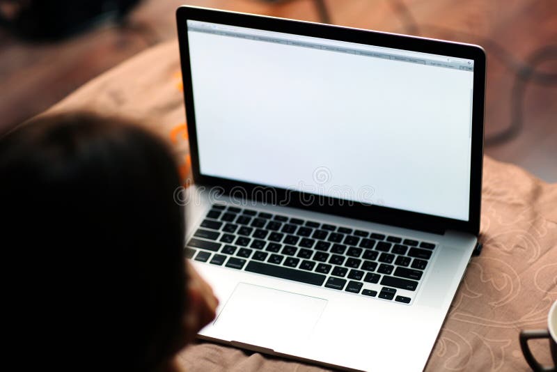 Woman looking at laptop stock image. Image of looking - 43507051