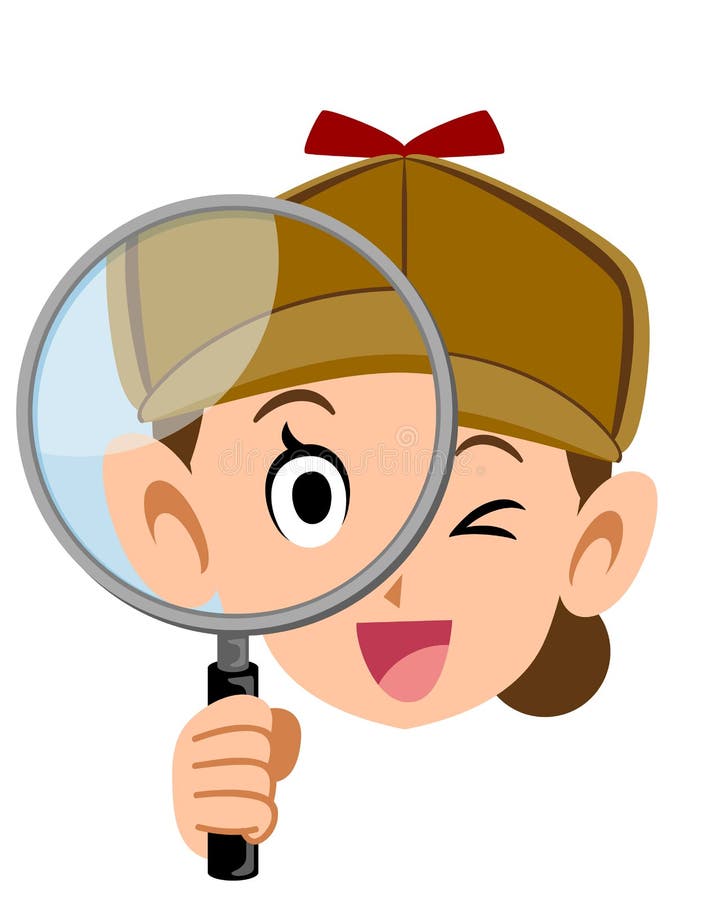 Magnifying Glass Detective Girl