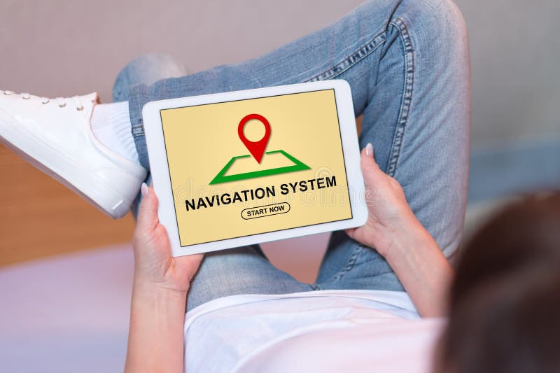 Navigation System Concept on a Tablet Stock Photo - Image of navigator ...