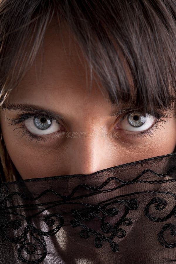 Woman looking out of veil stock image. Image of female - 18981285