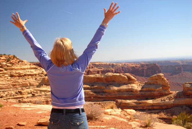 Woman Looking Over A Dramatic Vista Stock Photo - Image of pleasure ...