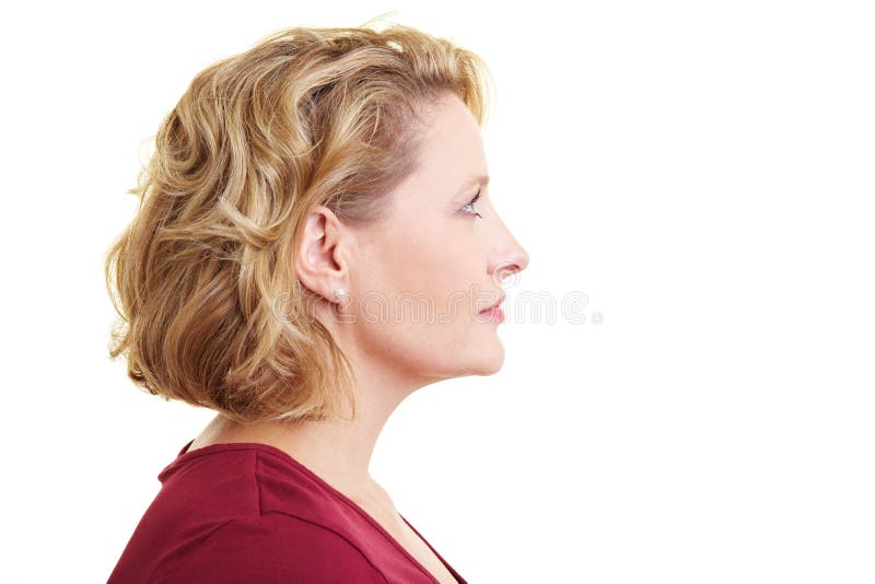 Woman looking rightward stock photo. Image of contour - 12491904