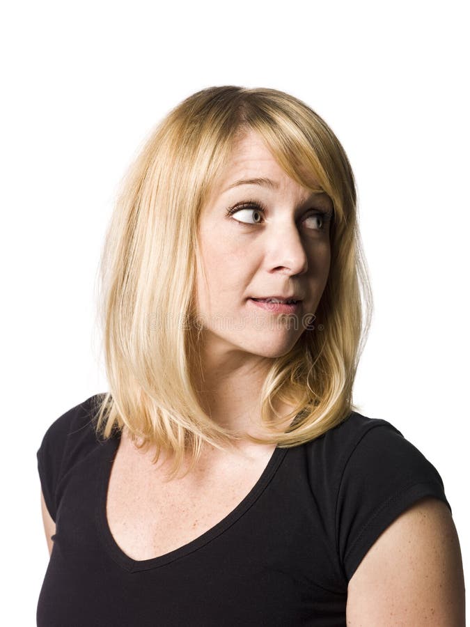 Woman looking at the side stock photo. Image of human - 9566820