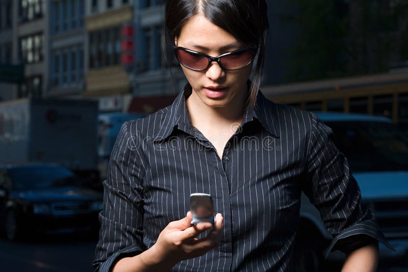 Woman Looking at Text Message Stock Photo - Image of attractive ...