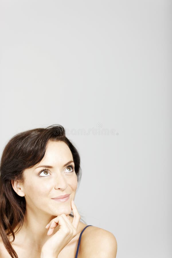 Woman looking to her left stock photo. Image of ideas - 39425822