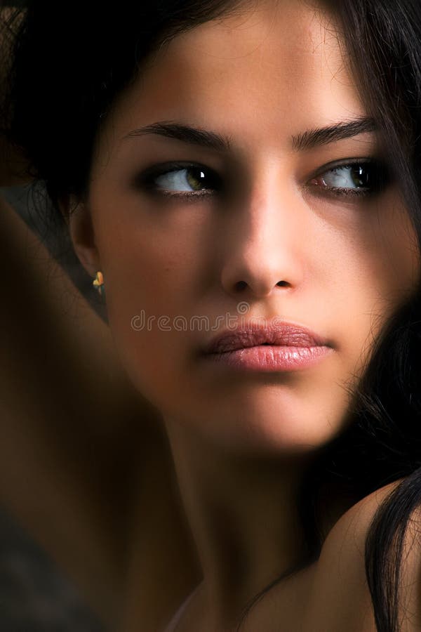 Woman looking to her side stock photo. Image of stylish - 3215904