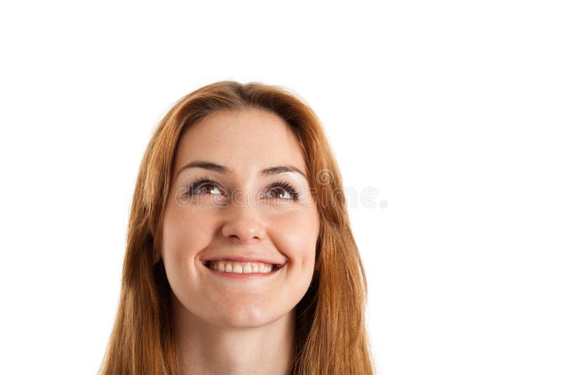 Woman looking up stock photo. Image of sweet, beautiful - 19610284