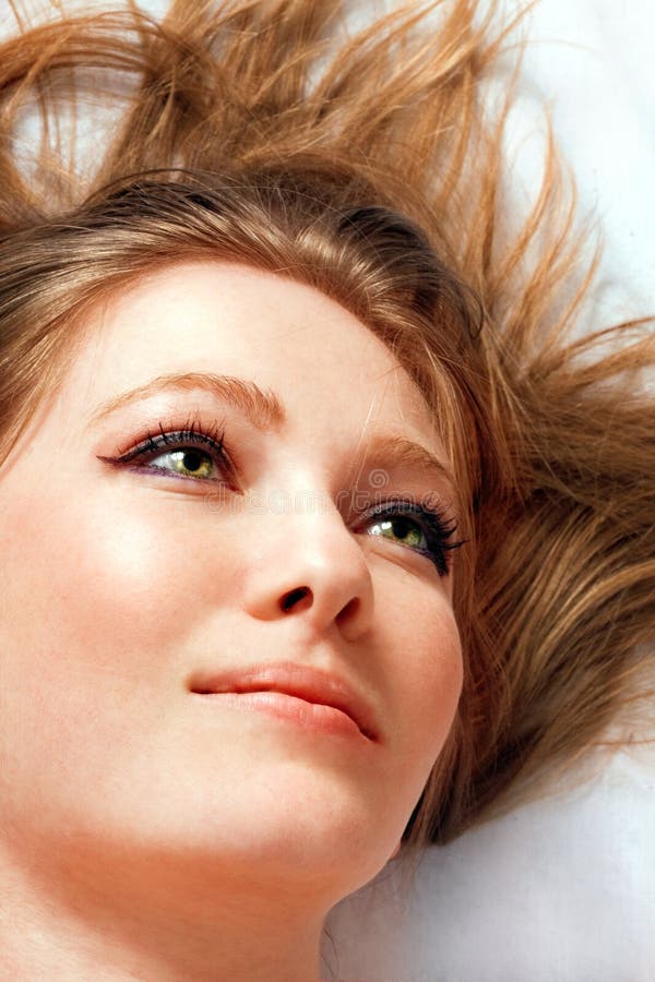 Woman looking up stock image. Image of closeup, portrait - 4753187