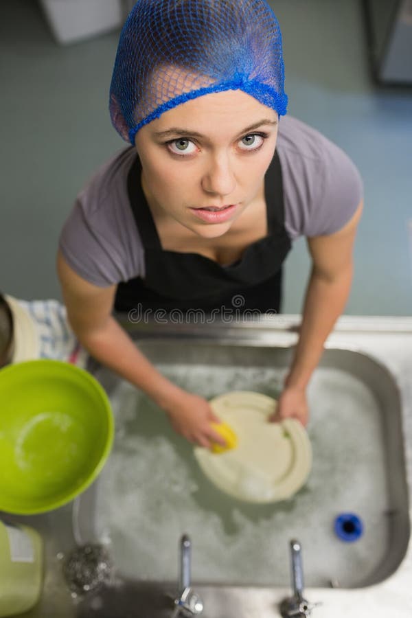 Chef doing the dishes stock image. Image of stainless - 14980703