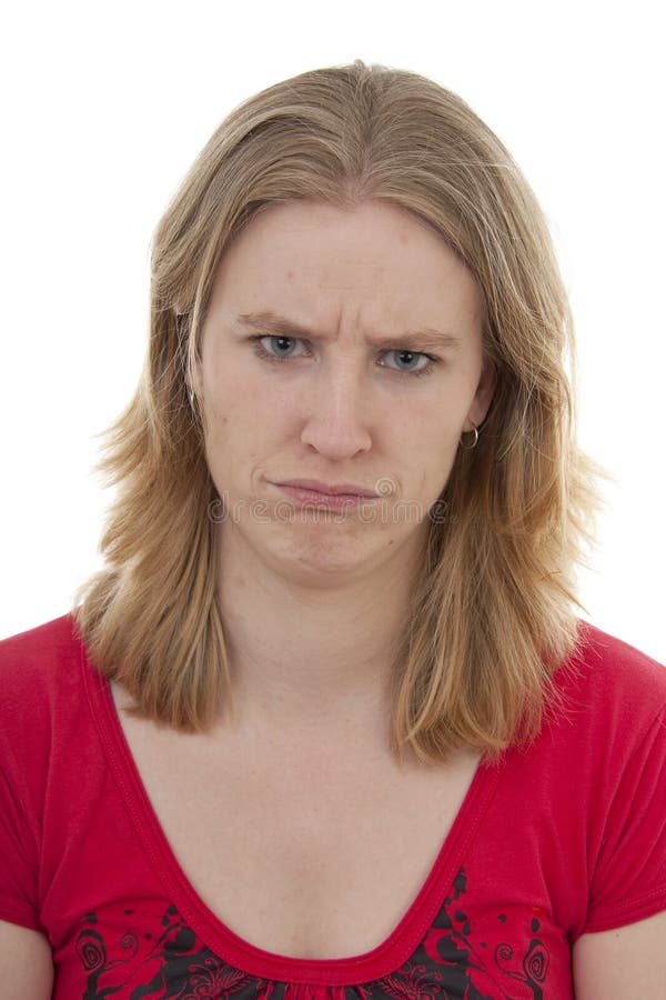 Angry Young Woman, Being Skeptical, Displeased Stock Photo - Image of ...