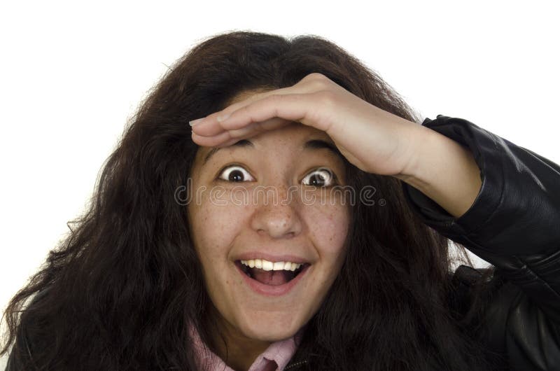 Woman Looks into the Distant Stock Photo - Image of concept, young ...