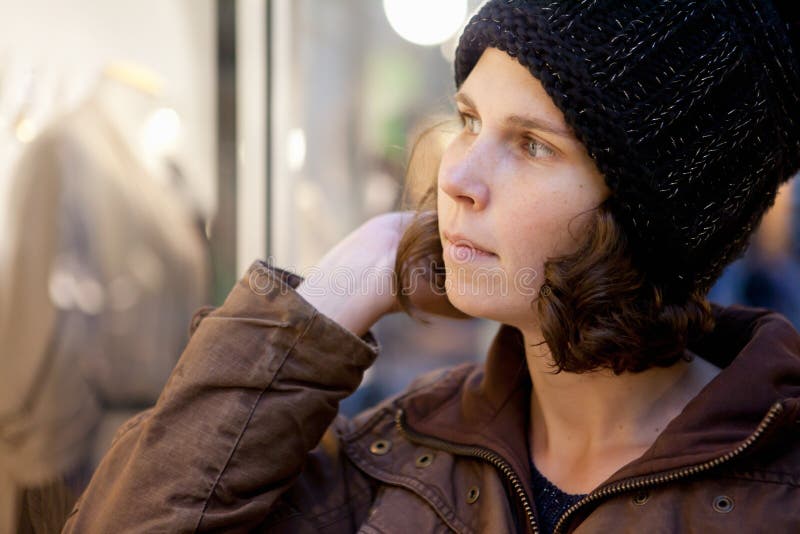 Woman looks pensively stock photo. Image of skepticism - 61009882