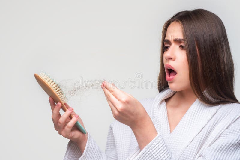 Woman Loosing Hair. Hair Loss Problem, Baldness. Stock Image - Image of ...