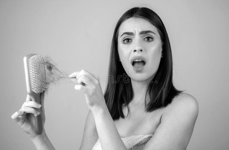 Woman Loosing Hair. Hair Loss Problem, Baldness. Stock Photo - Image of ...