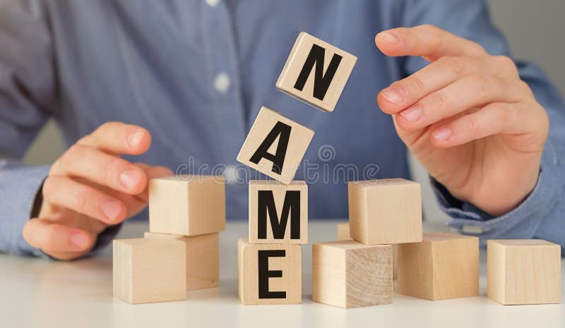 Woman Made Word NAME with Wood Blocks Stock Image - Image of brand ...