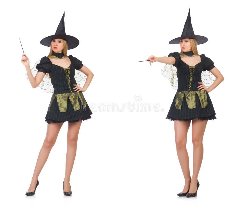 The Woman Magician Doing Her Tricks with Wand Stock Photo - Image of ...