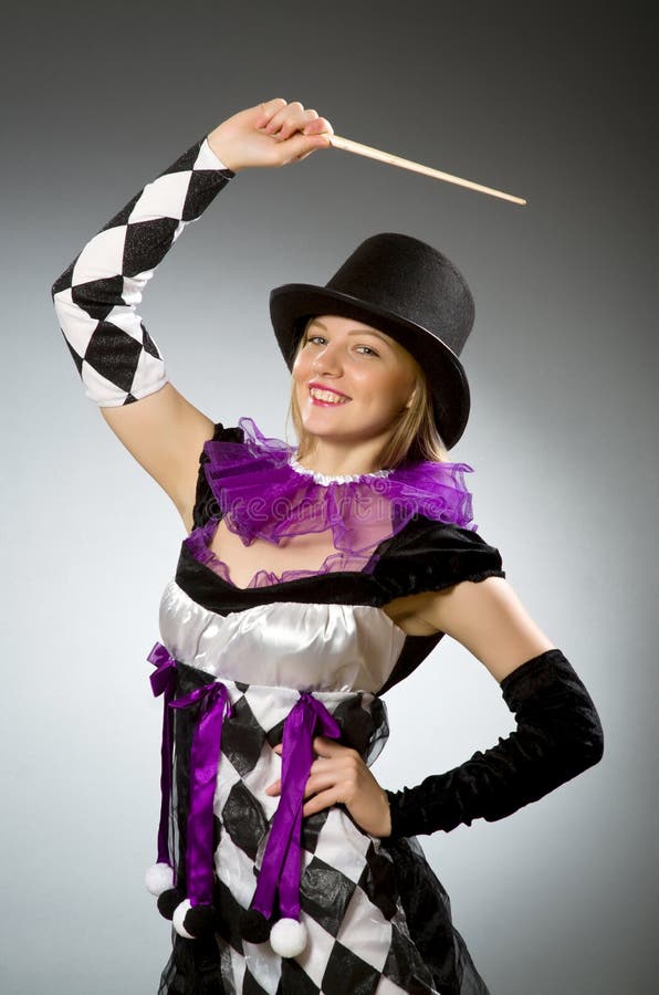 Woman Magician Doing Her Tricks Stock Photo - Image of magic, illusion ...