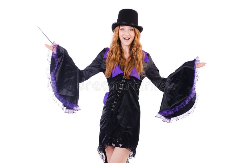 Woman magician stock image. Image of black, performer - 36984999