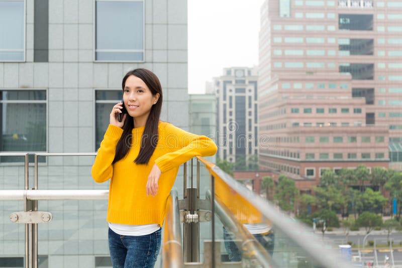 Woman Make a Call by Mobile Phone Stock Image - Image of attractive ...