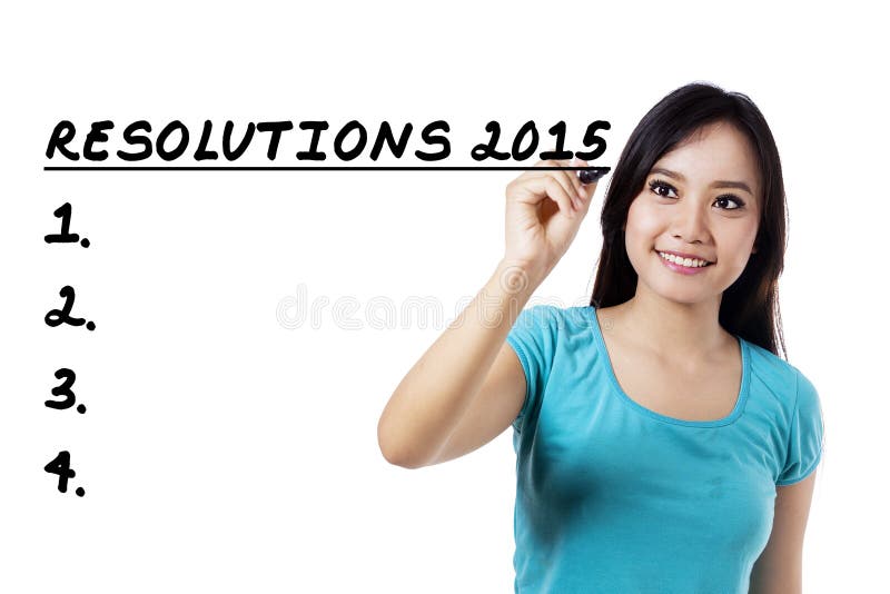 Woman Make a List of Her Resolutions Stock Image - Image of plan ...