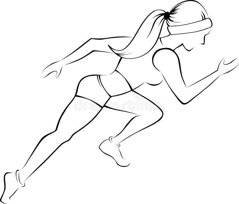 Woman Sprinter Starting Block Stock Illustrations – 17 Woman Sprinter ...