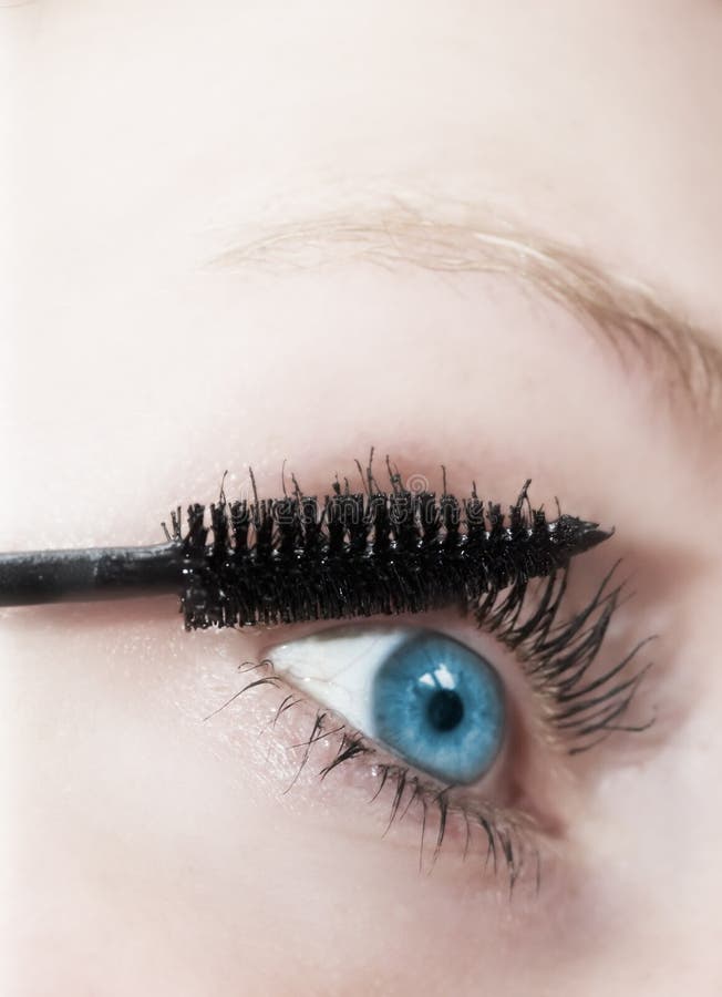 Woman and makeup stock image. Image of female, beautiful - 1100049