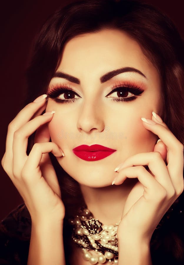 Woman with Makeup and Precious Decorations Stock Photo - Image of diva ...