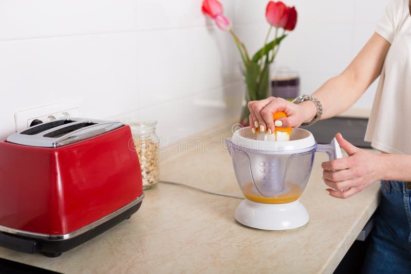Woman making breakfast stock photo. Image of chair, eating - 91030046