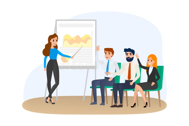 Woman Making Business Presentation in Front of Group of People Stock ...