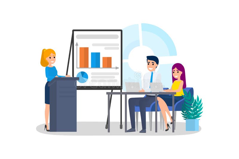 Woman Making Business Presentation in Front of Group of People Stock ...