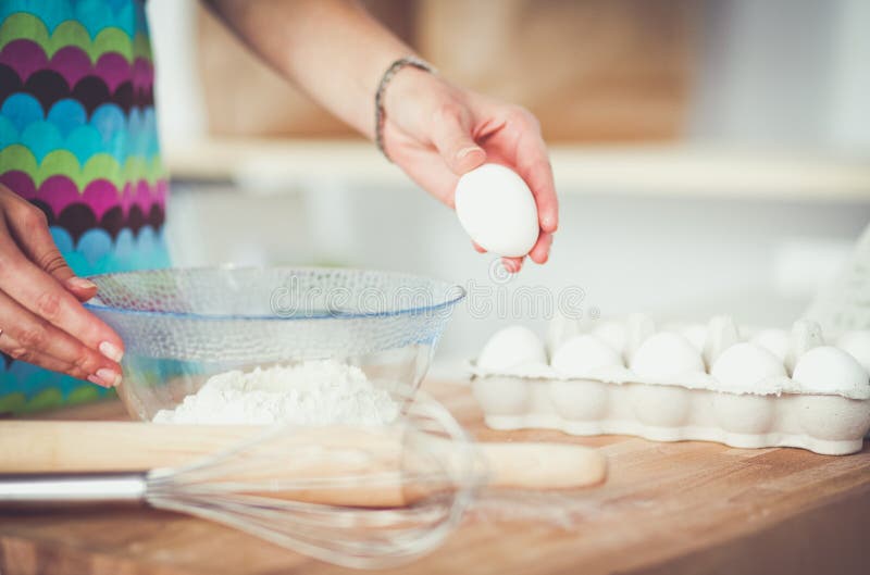 Woman is Making Cakes in the Kitchen Stock Photo - Image of cake ...