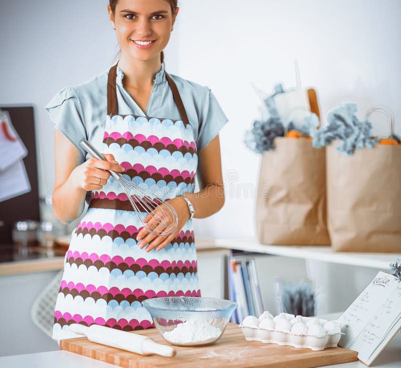 Woman is Making Cakes in the Kitchen Stock Image - Image of sweet ...