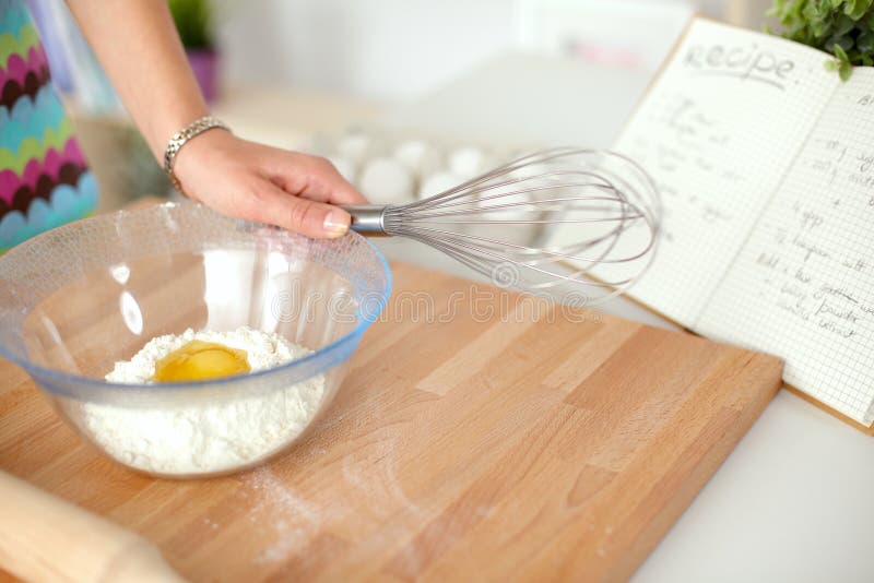 Woman is Making Cakes in the Kitchen Stock Photo - Image of decorate ...