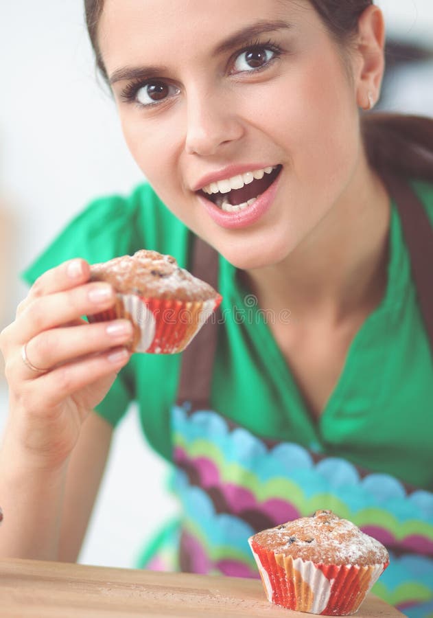 Woman is Making Cakes in the Kitchen Stock Photo - Image of baker ...