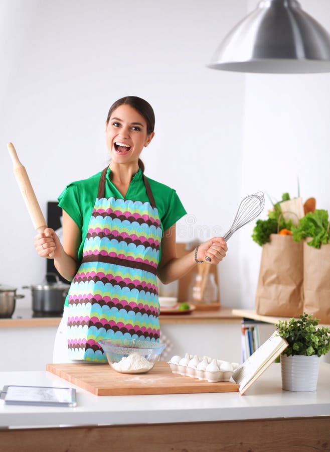 Woman is Making Cakes in the Kitchen Stock Image - Image of tasty, cook ...