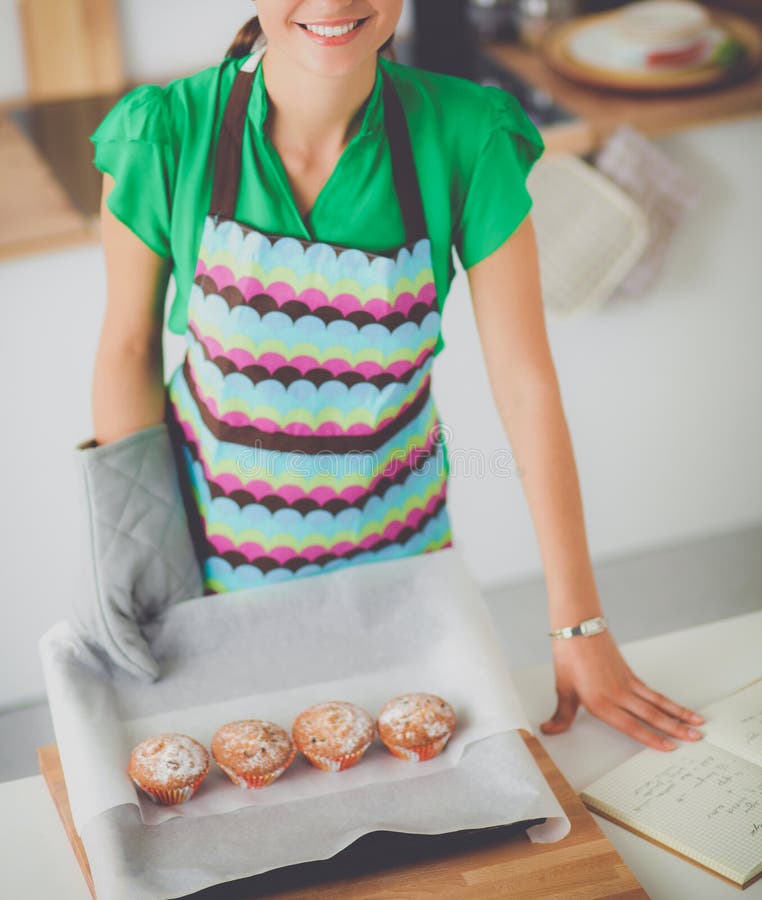 Woman is Making Cakes in the Kitchen Stock Photo - Image of sweet ...