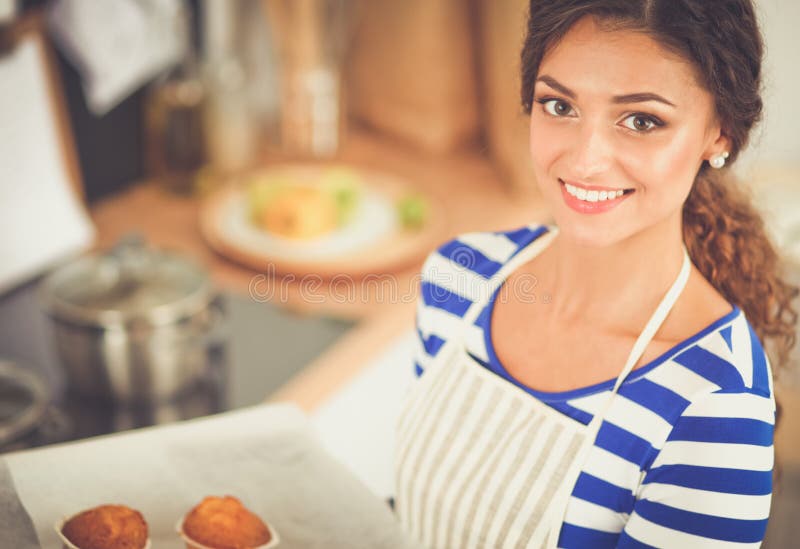 Woman is Making Cakes in the Kitchen Stock Photo - Image of tasty ...