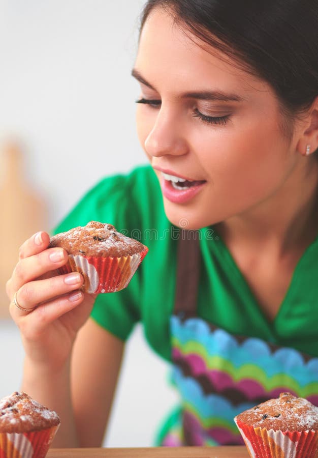 Woman is Making Cakes in the Kitchen Stock Photo - Image of dessert ...
