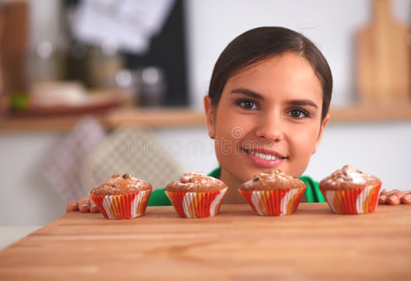 Woman is Making Cakes in the Kitchen Stock Image - Image of person ...