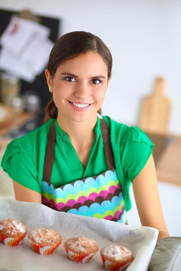 Woman is Making Cakes in the Kitchen Stock Photo - Image of preparation ...