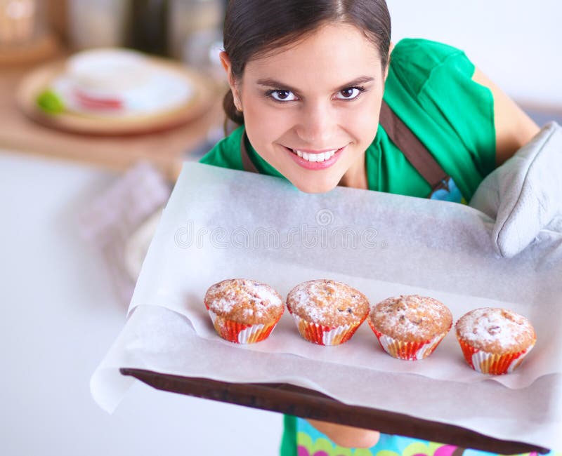 Woman is Making Cakes in the Kitchen Stock Photo - Image of adult ...