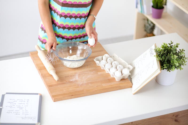 Woman is Making Cakes in the Kitchen Stock Photo - Image of girl ...