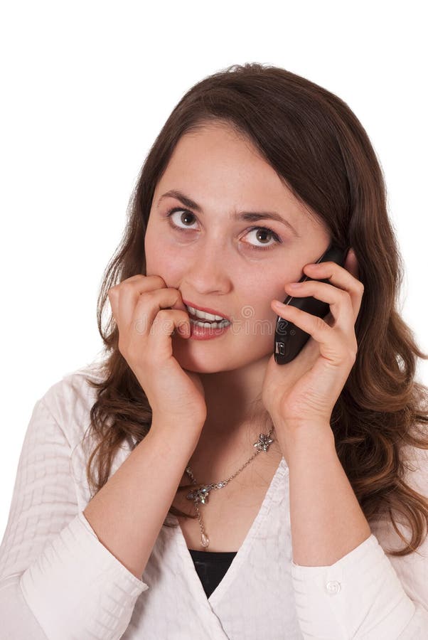 Woman is making a call stock photo. Image of person, phone - 13001978
