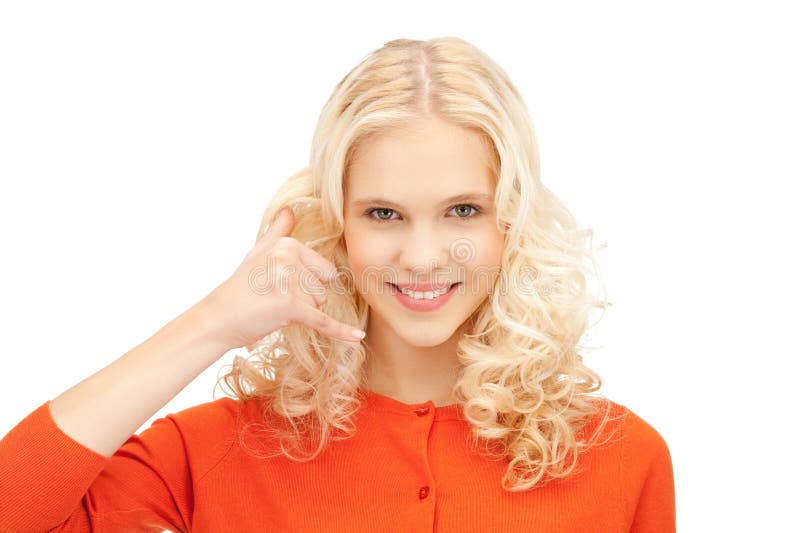 Call Me Sign stock image. Image of expression, businesswoman - 4646473